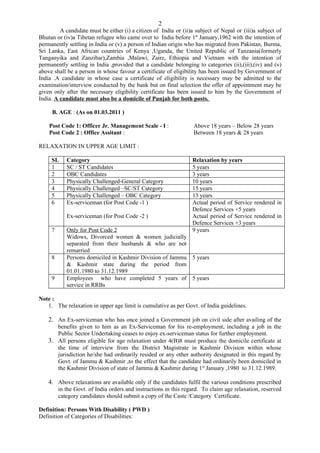 Punjab Gramin Bank Recruitment 2011 Notice | PDF | Eye and Vision ...