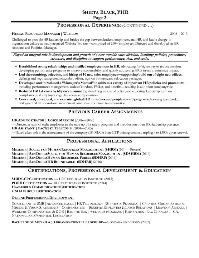 Shieta Black Professional Resume 2016F | DOCX | Human Resources | Business