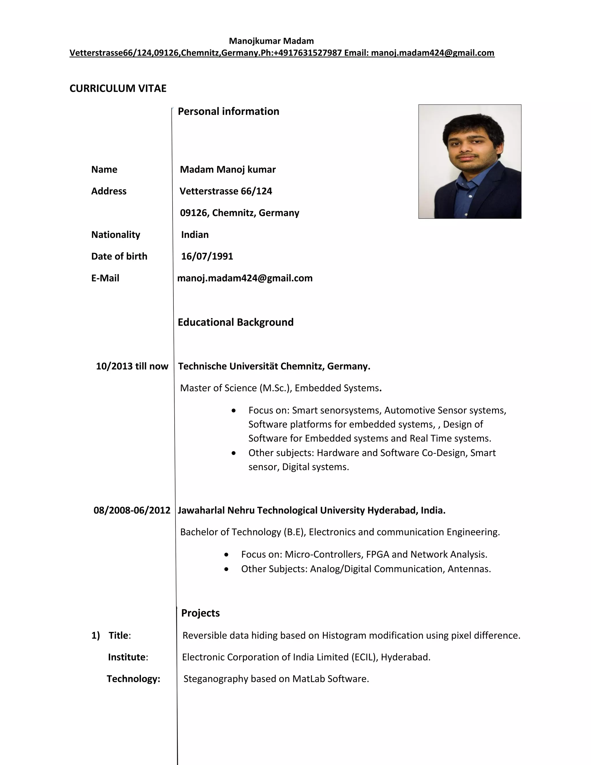 Curriculum_Madam_Manojkumar | PDF