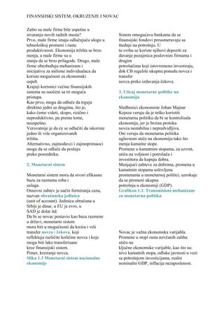 FINANSIJSKO TRZISTE, OKRUZENJE I NOVAC | DOC