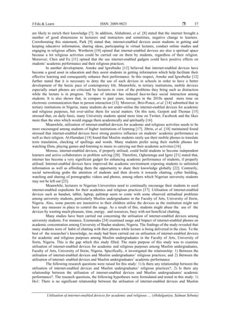 Utilisation of internet-enabled devices for academic and religious ...