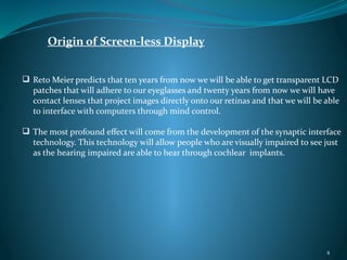 Screenless displayy presentaion on bacheler of computer application | PPT