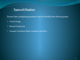 Screenless displayy presentaion on bacheler of computer application | PPT