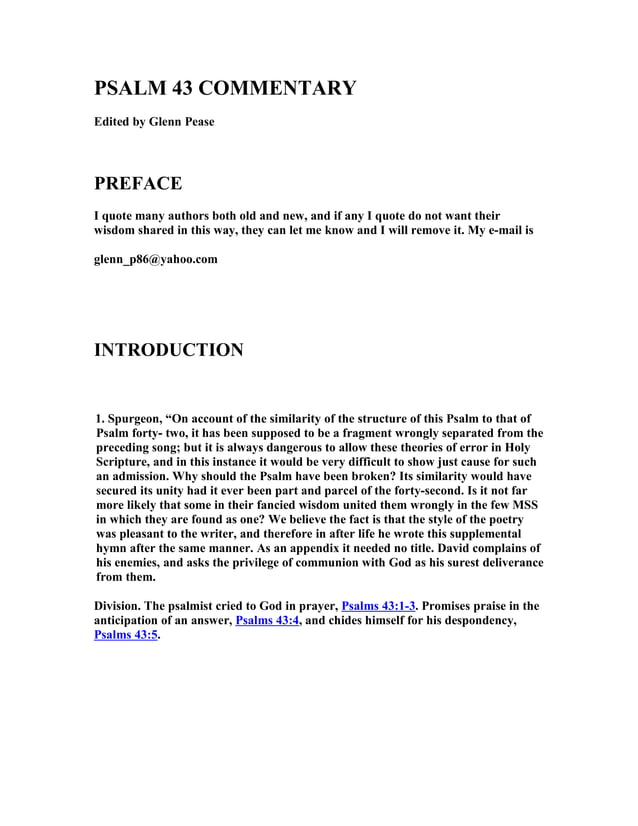 51832630 psalm-43-commentary | PDF | Christianity | Religion & Spirituality