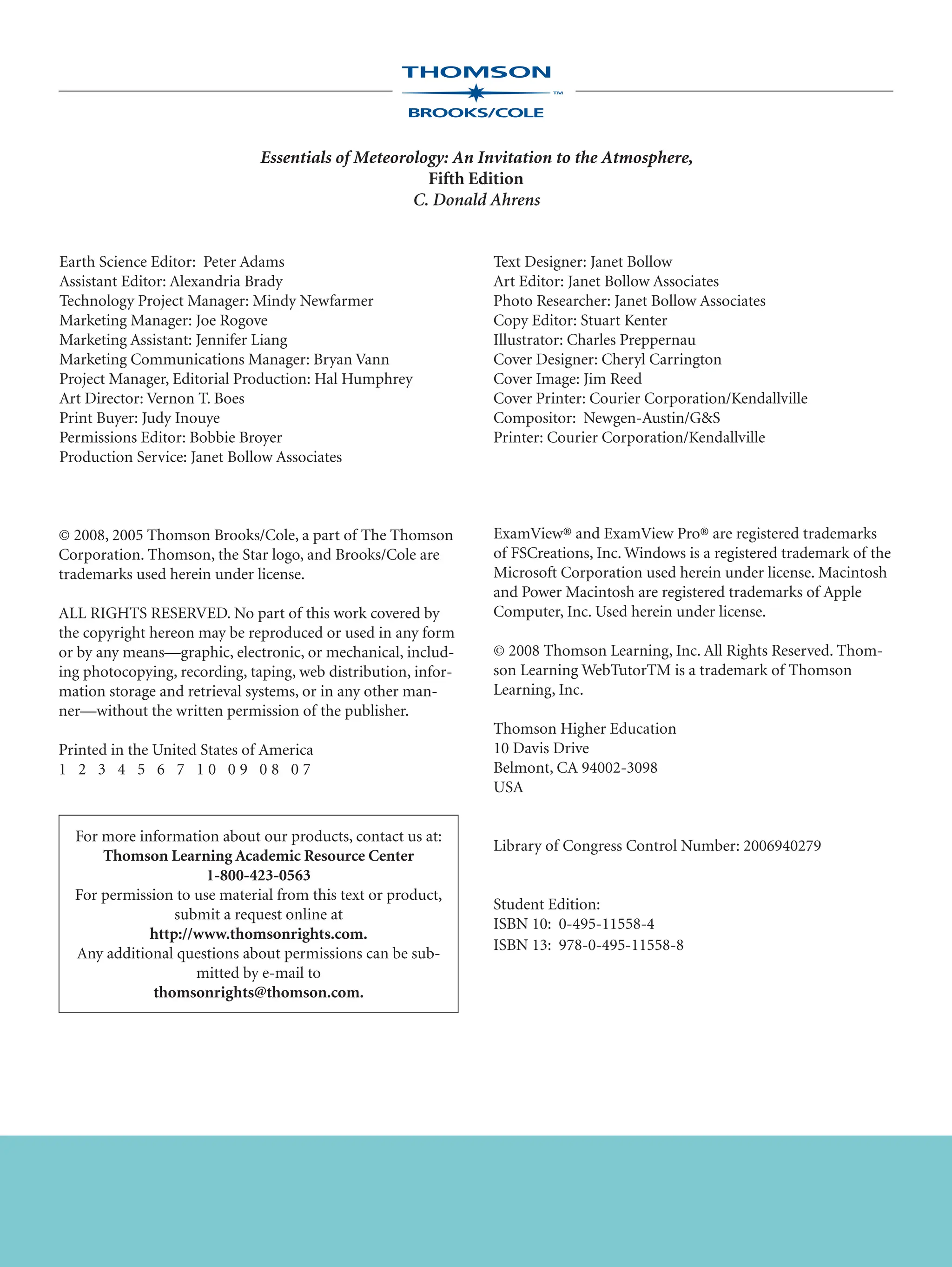Essentials of Meteorology 5th ed Edition C. Ahrens | PDF