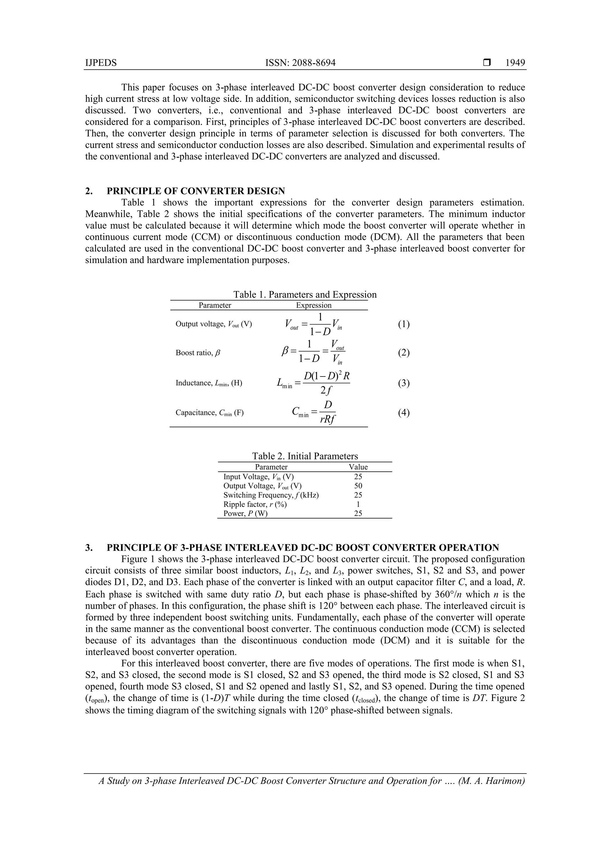 A Study on 3-phase Interleaved DC-DC Boost Converter Structure and Operation for Input Current ...