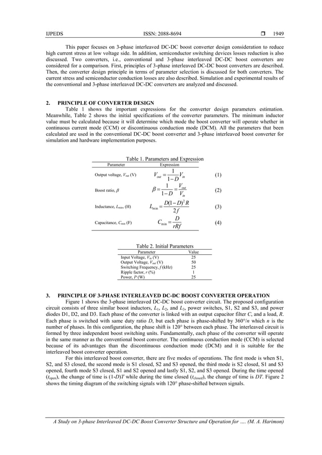 A Study on 3-phase Interleaved DC-DC Boost Converter Structure and Operation for Input Current ...