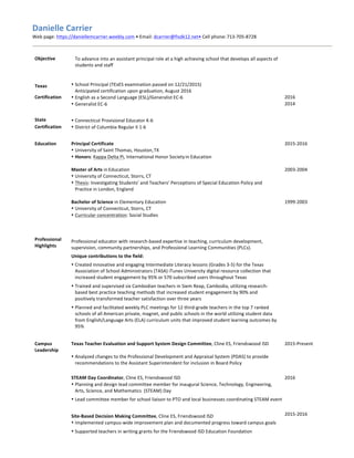 Danielle Carrier Resume 2016 UST | PDF