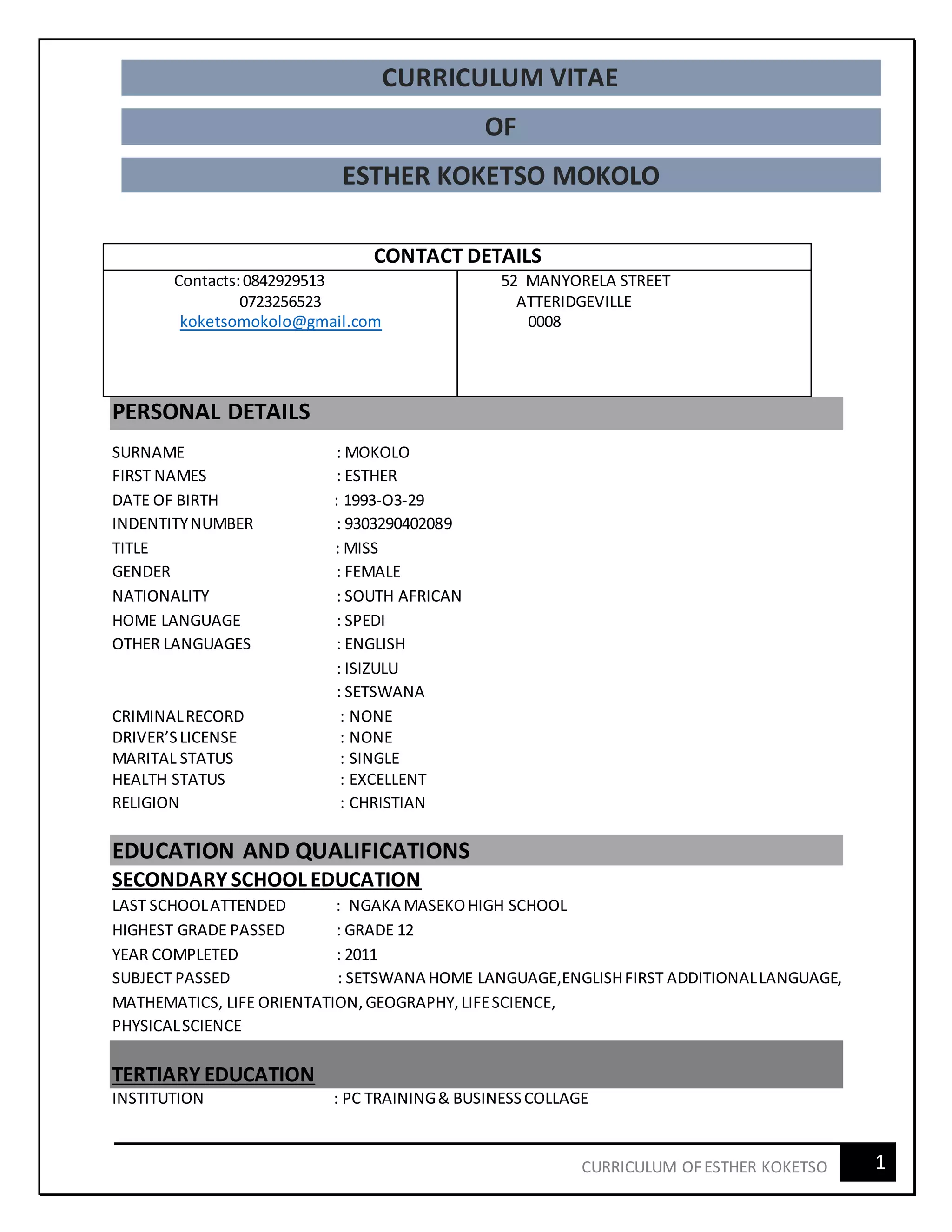 CV_OF_KOKETSO | DOCX