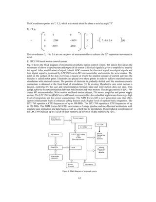 Myoelectric Prosthetic Arm Motion (Wrist/Hand) Control System | PDF
