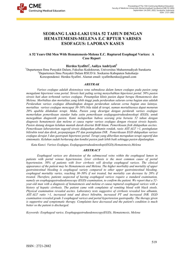 seorang laki-laki usia 52 tahun dengan hematemesis | PDF