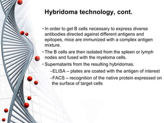 Monoclonal Antibody Production via Hybridoma Technology | PPTX