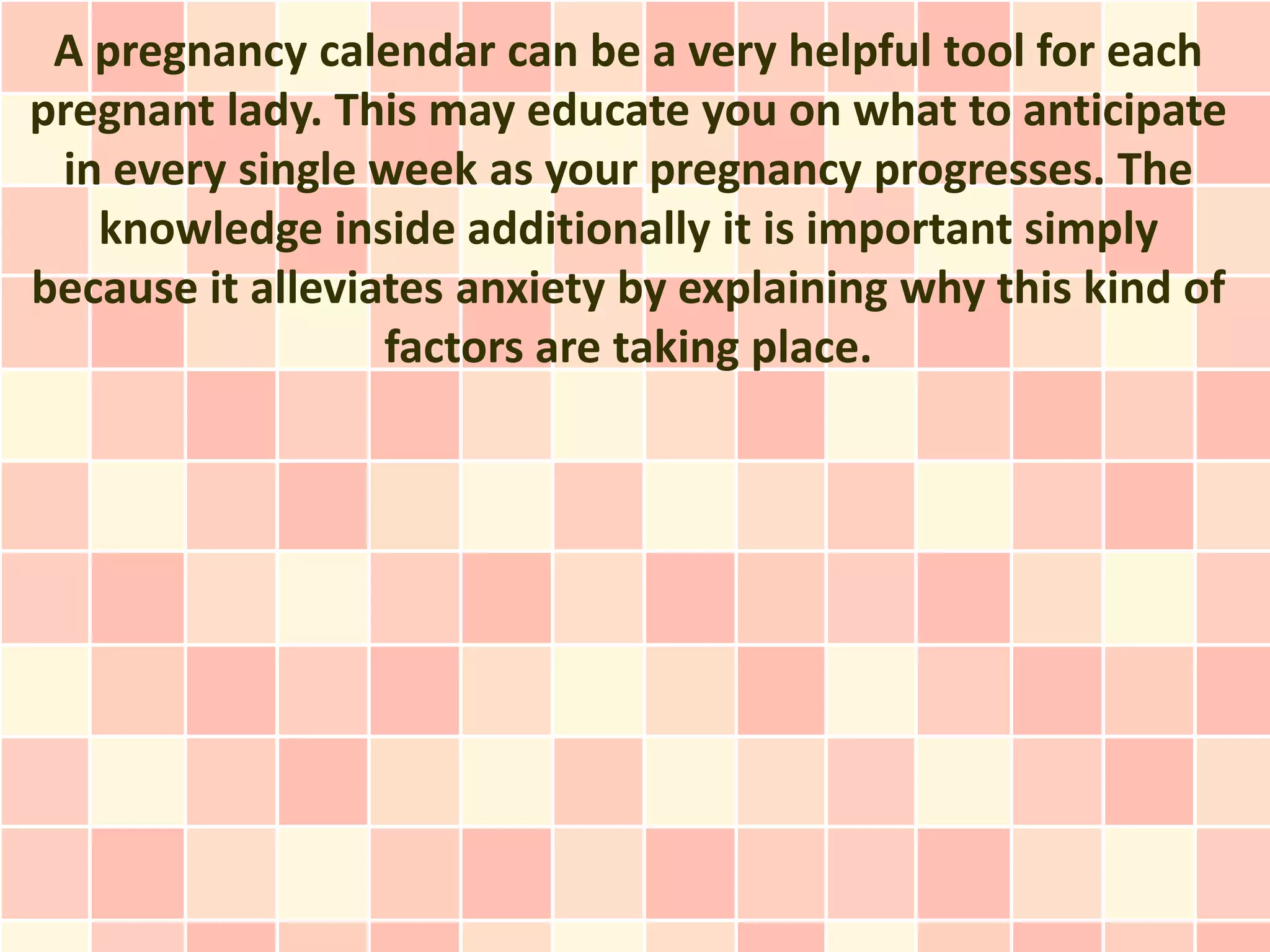 A Quick Overview Of your Pregnancy Calendar | PPTX