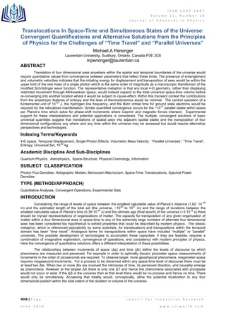 Translocations In Space-Time and Simultaneous States of the Universe ...