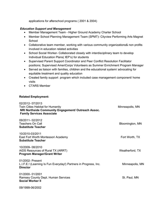 education-focused resume | DOC