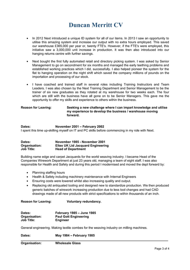 Duncan Merritt CV Oct 2015 | DOC | Logistics | Business