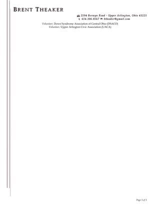 Brent Theaker Resume 2016 | DOC