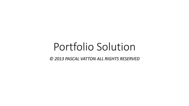 Portfolio Solution | PPTX