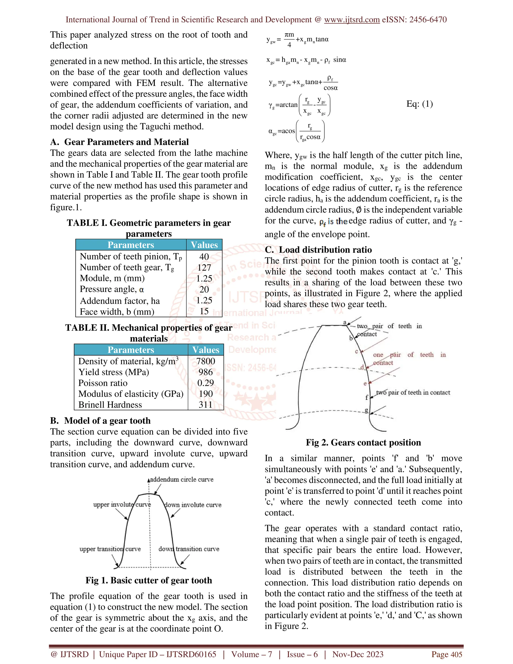 Analysis of Stress and Deflection of Spur Gear by Using New Analytical ...