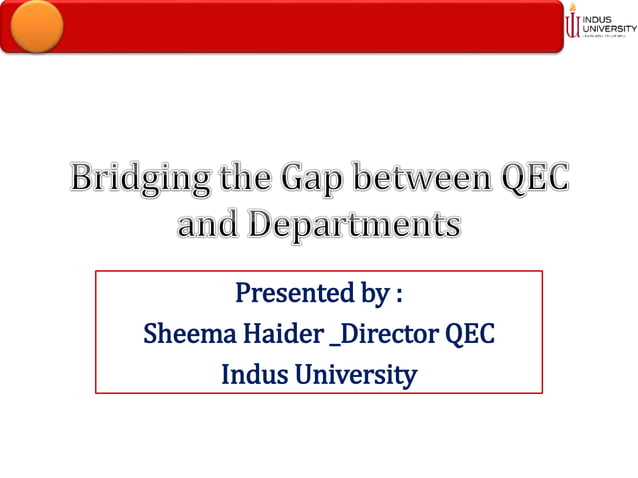 Bridging the Gap between QEC and Departments | PPT