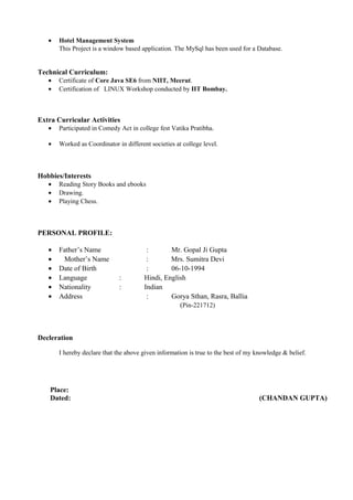 Resume Chandan Gupta | DOC