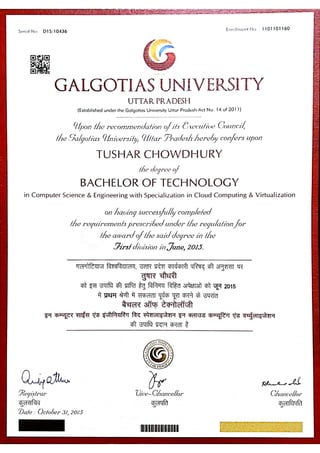 B.Tech CSE Marksheets_10_B. Tech Degree | PDF