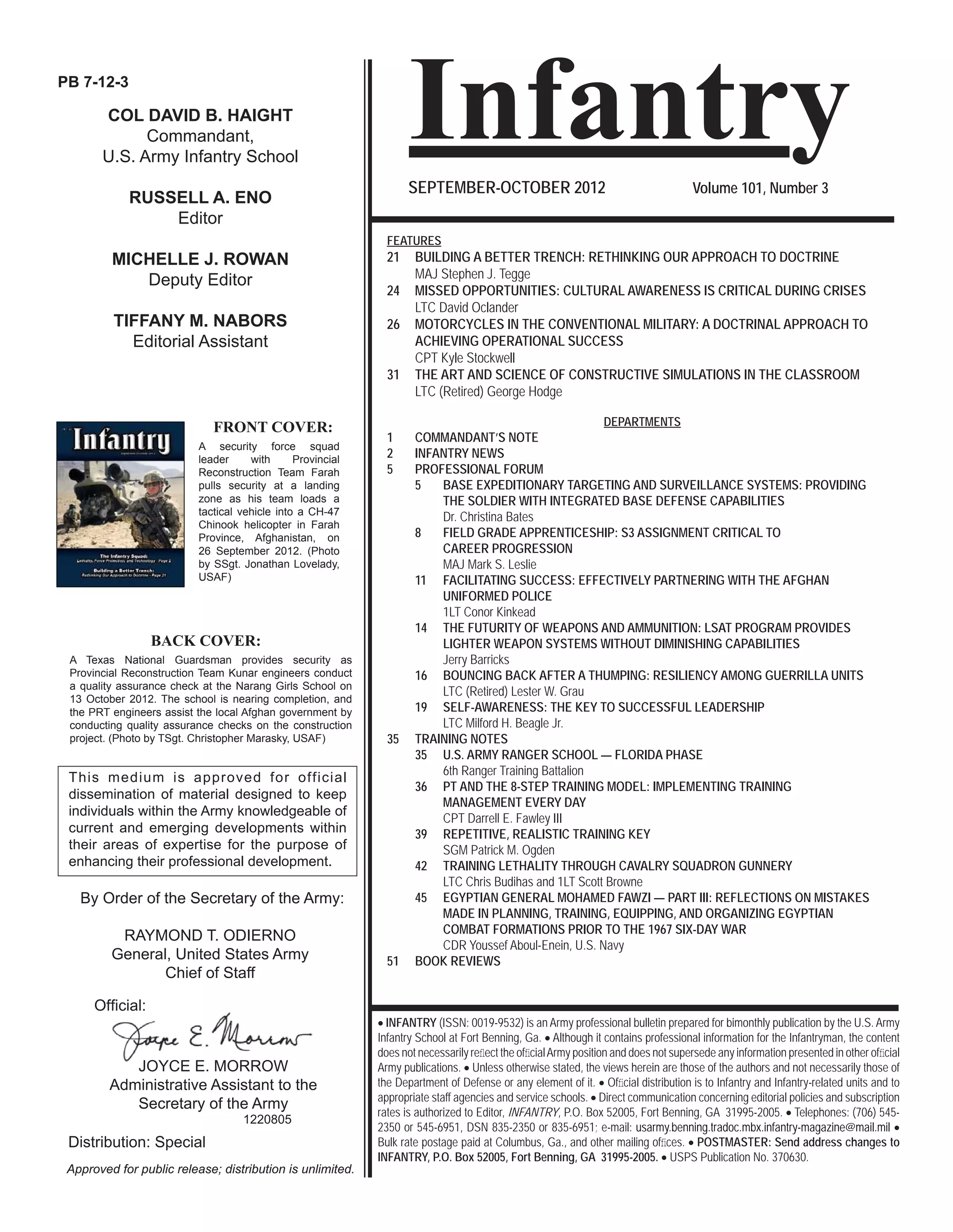 Infantry S3 Article SEP-OCT12 | PDF