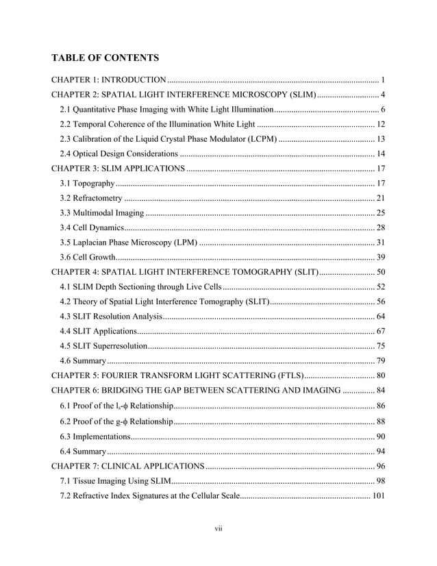 SPATIAL LIGHT INTERFERENCE MICROSCOPY AND APPLICATIONS | PDF