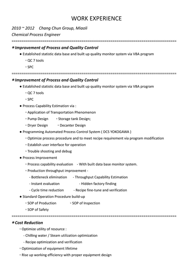 Work Experience -CCP - Tim Nung | PDF