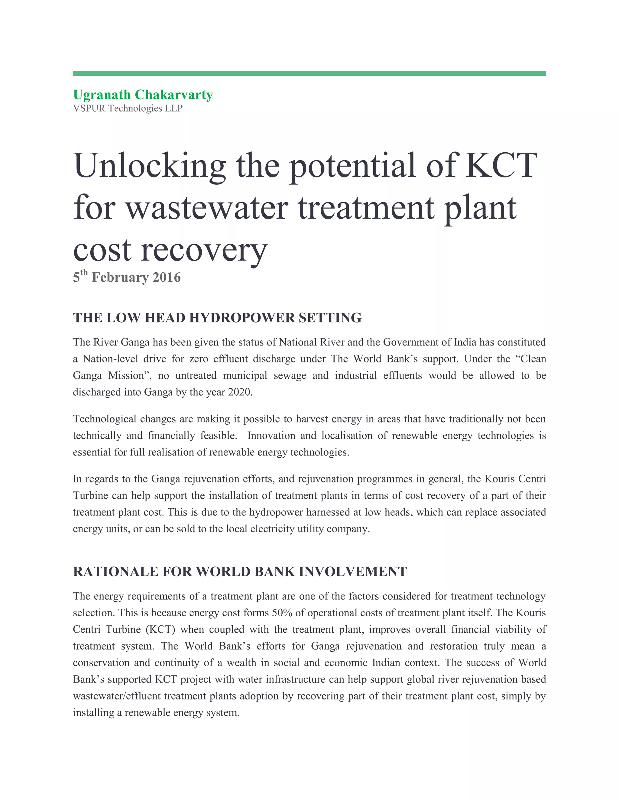 Unlocking KCT Potential for WTP in India | PDF