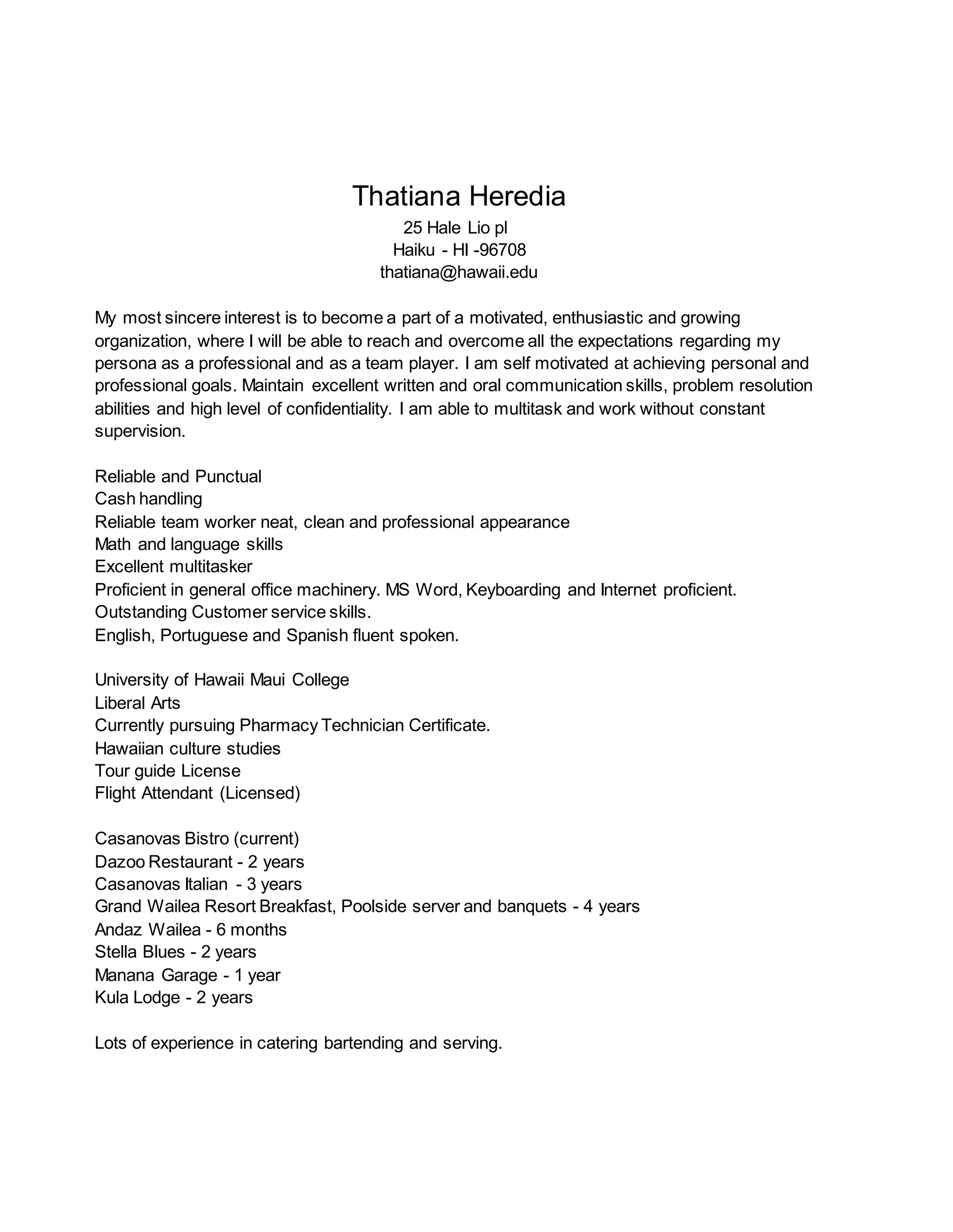 ThatianaHeredia-Resume2016 | PDF