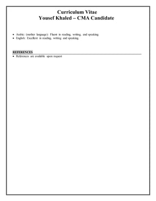 Yousef Khaled cv. | PDF