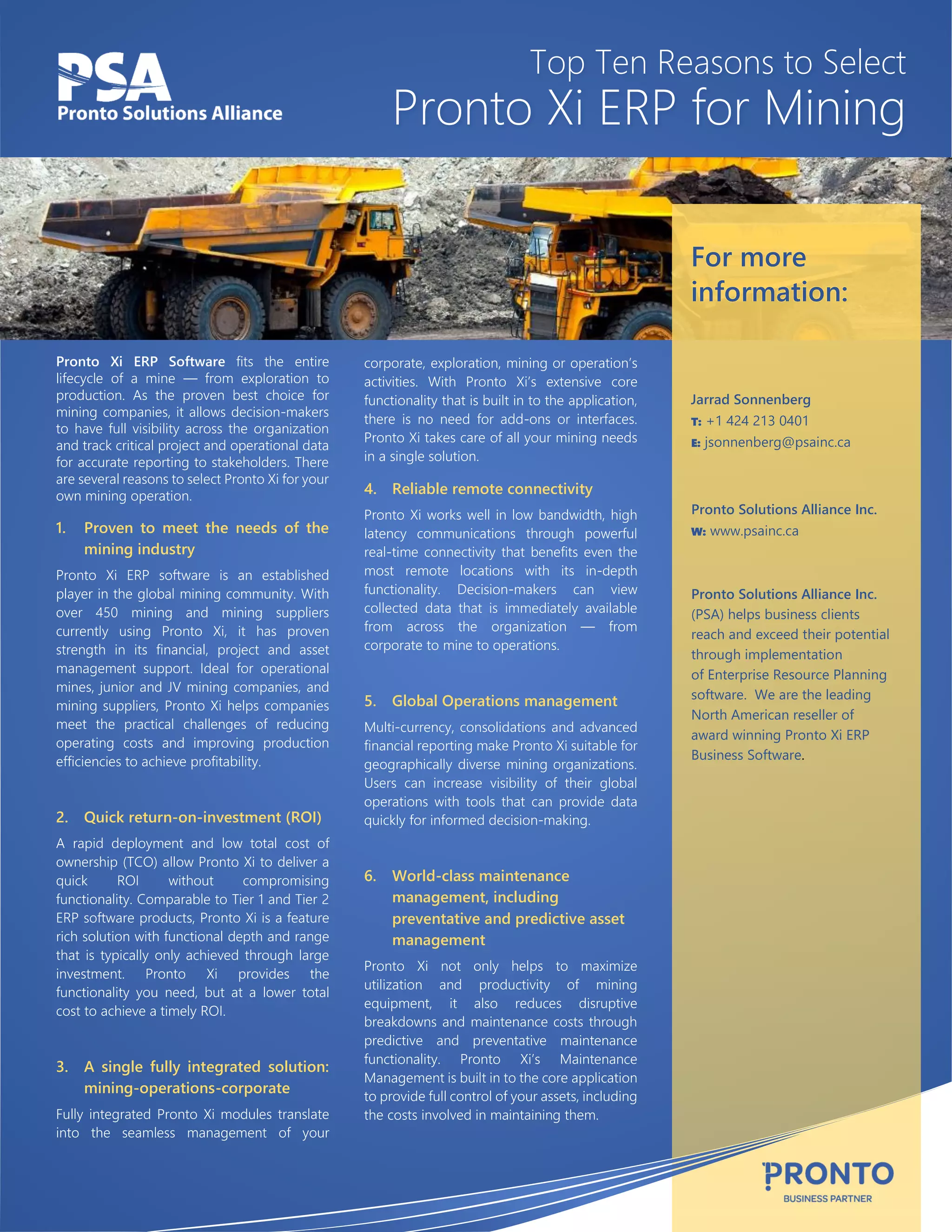 PSA SS - Pronto for Mining Top Ten | PDF