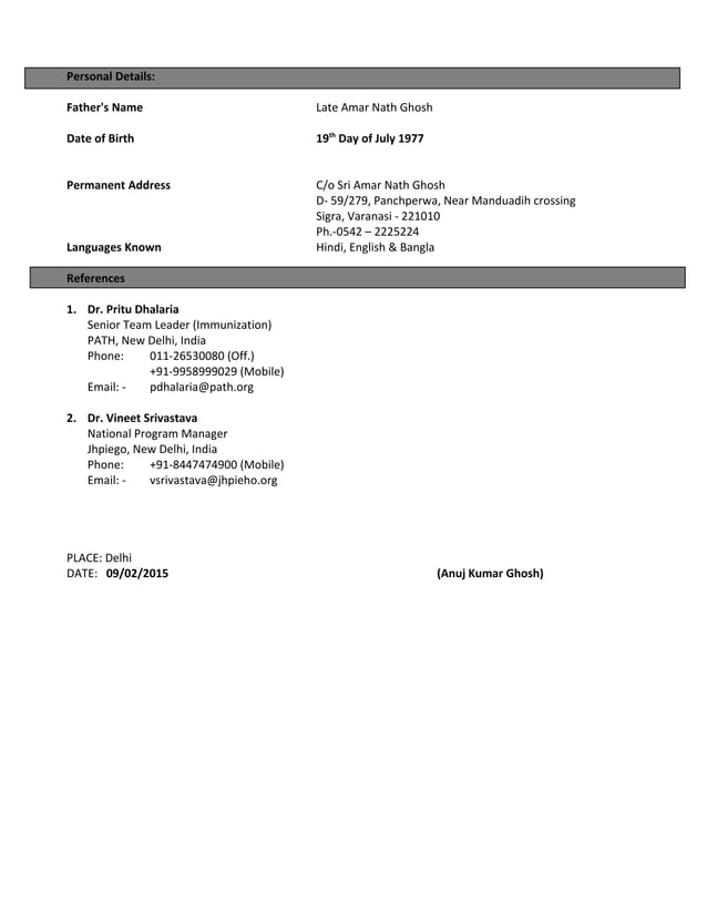 CV Anuj | PDF | Free Download