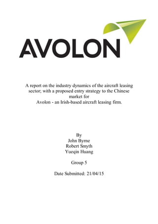 Avolon - Proposed Market-Entry Strategy | DOCX