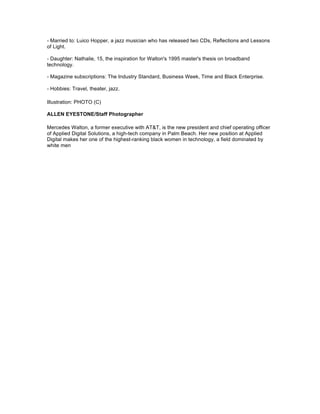 BLAZING HER OWN TRAIL IN HIGH TECHNOLOGY The Palm Beach Post March 11 ...