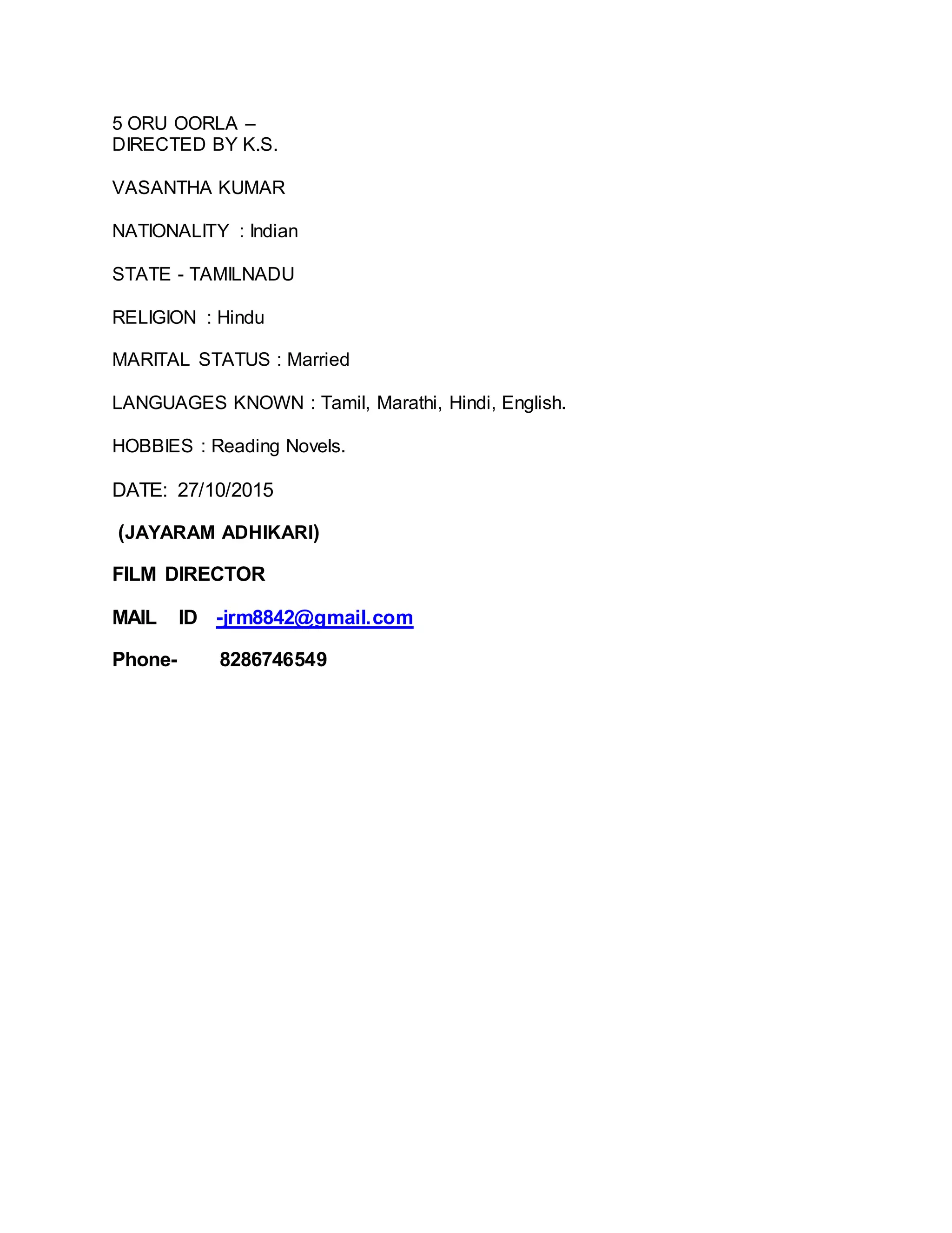 RESUME jayram | DOCX