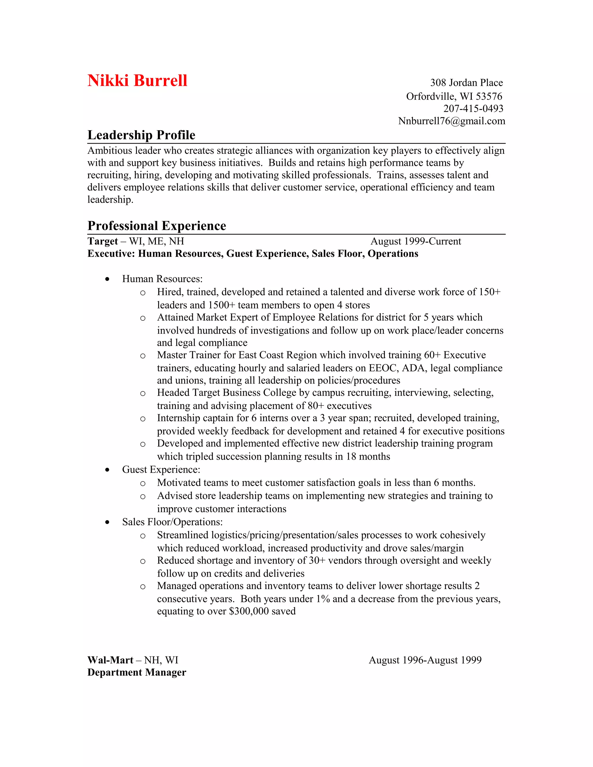 Nikki Burrell Resume | DOC