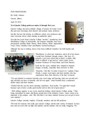 New Professor - newspaper article | PDF