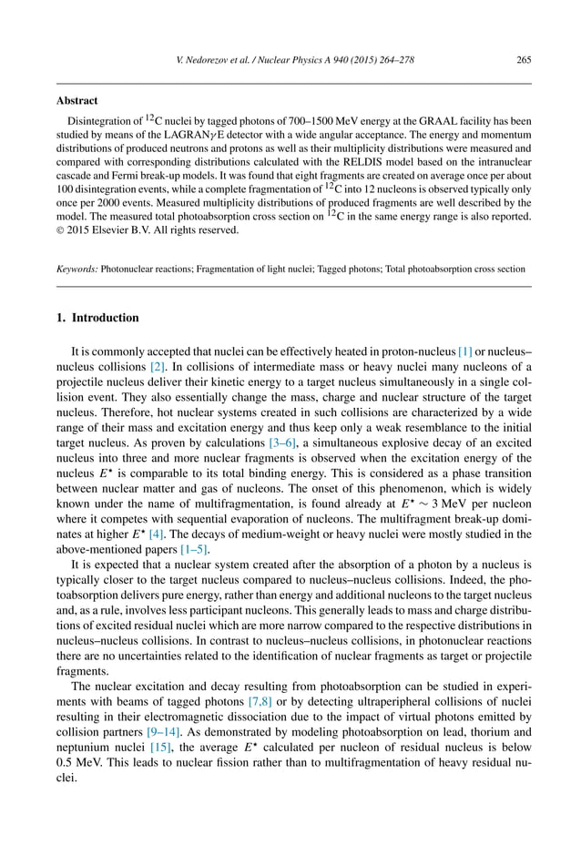 51 Disintegration of 12C nuclei by 700–1500 MeV photons - Nuclear ...