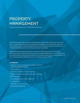 66957 CPM Companies_Property Management_Brochure_Single Page LOW REZ | PDF