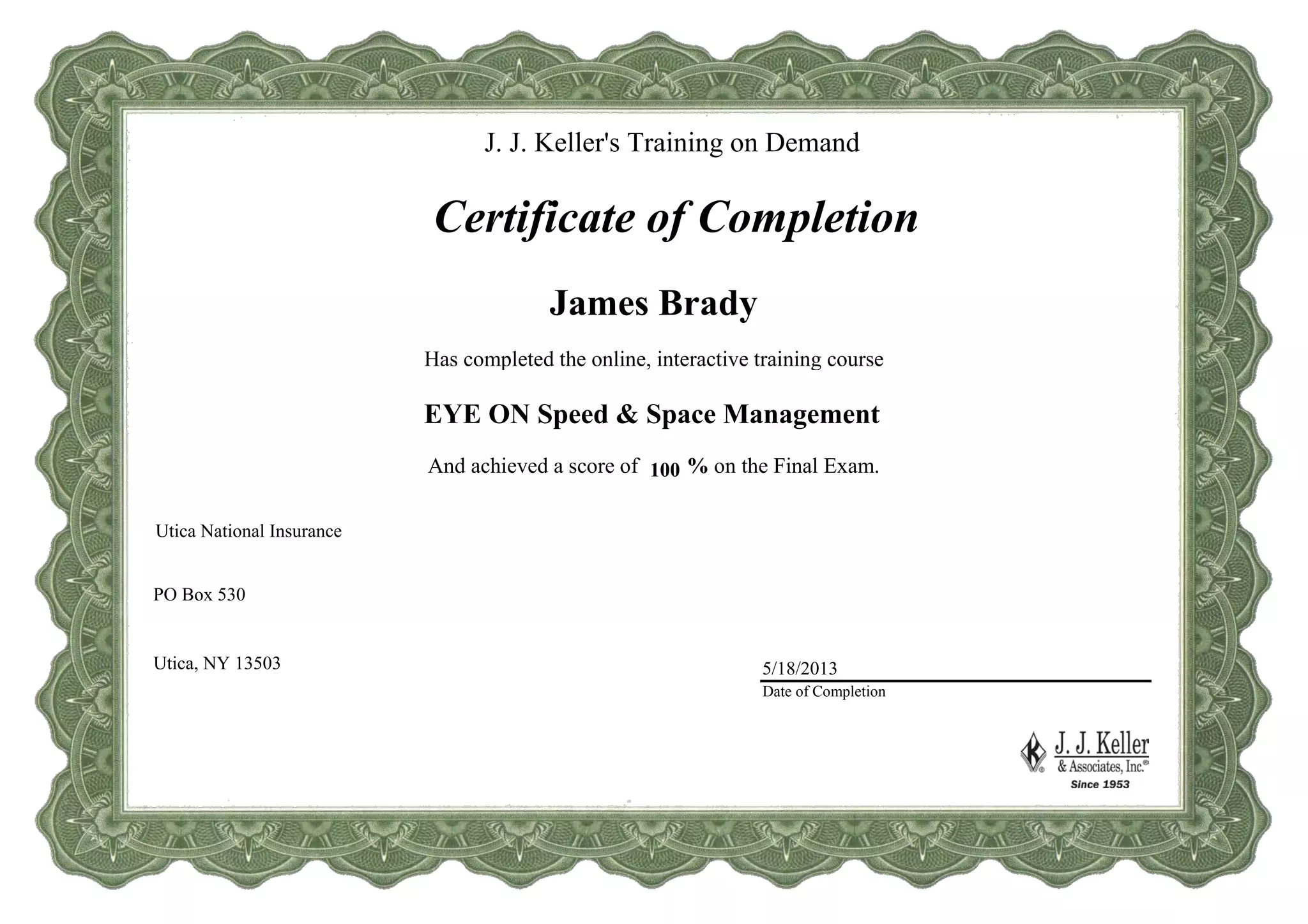 James Certificate 001 | PPT
