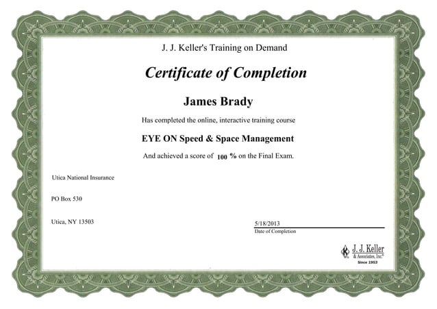 James Certificate 001 | PDF