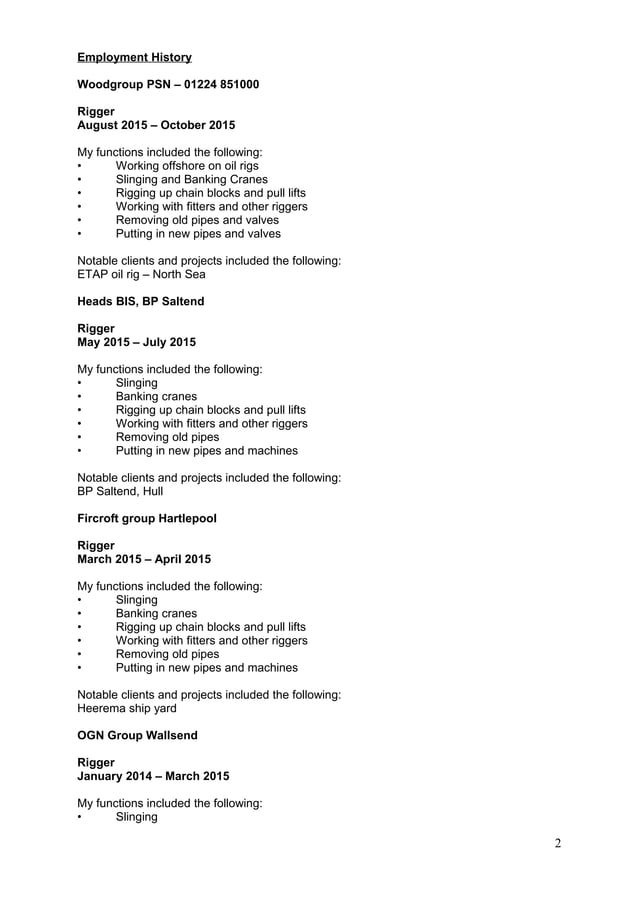 CV Michael Cushley 2015 | DOC