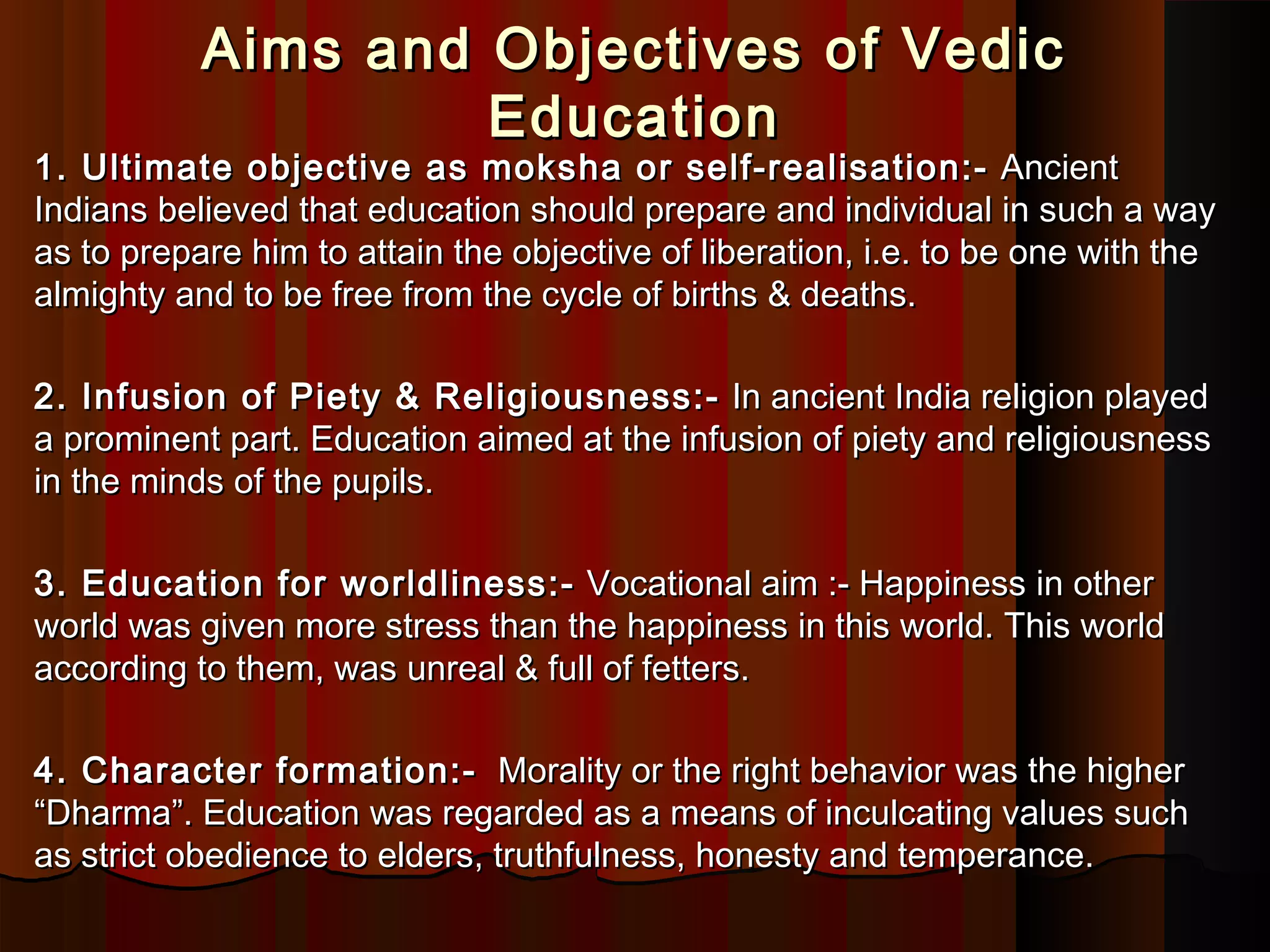 EDUCATION SYSTEM IN VEDIC PERIOD | PPT