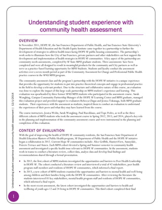 Community Health Assessment Evaluation Report FINAL | PDF