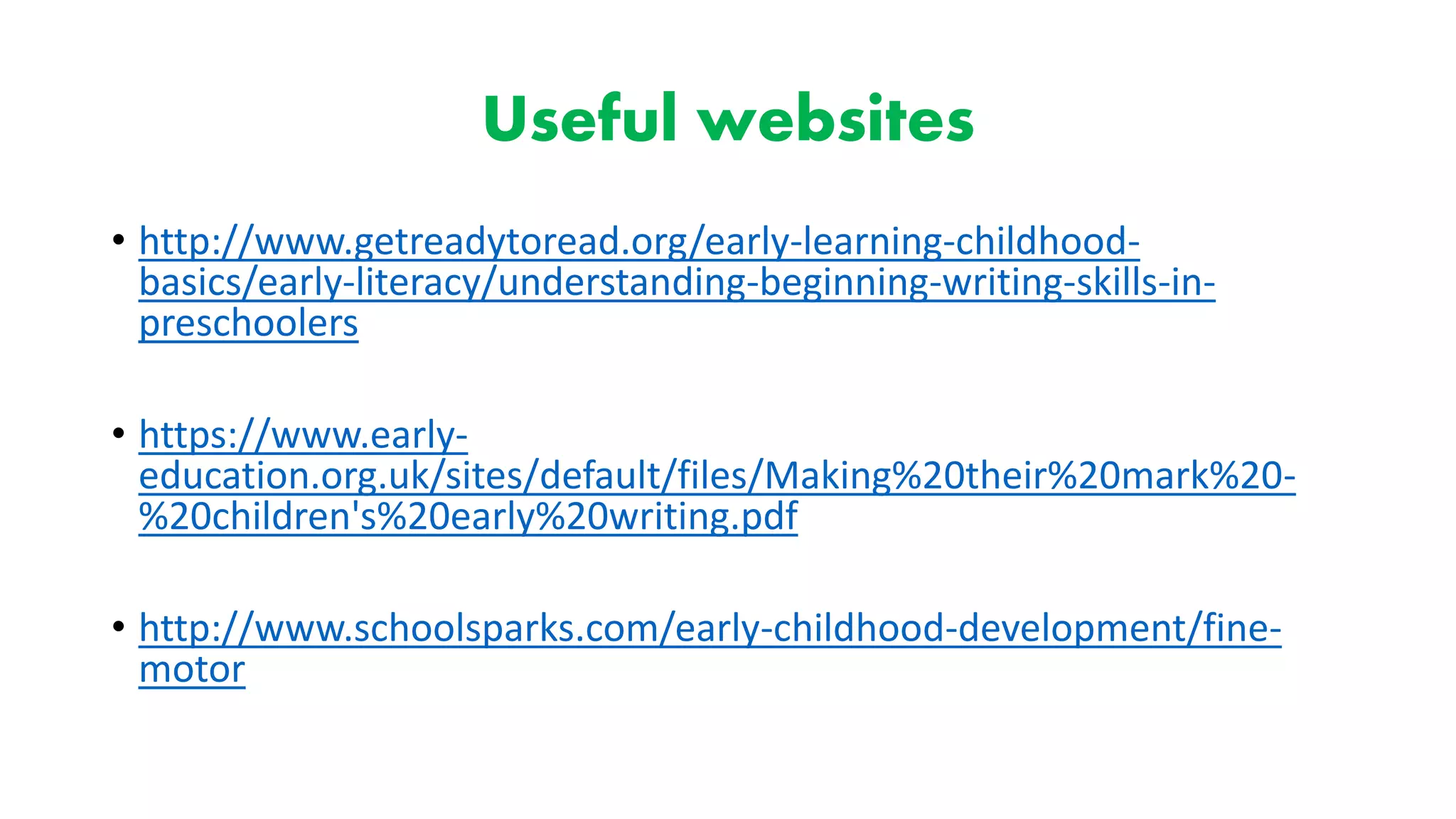 Early Writing Workshop | PPTX