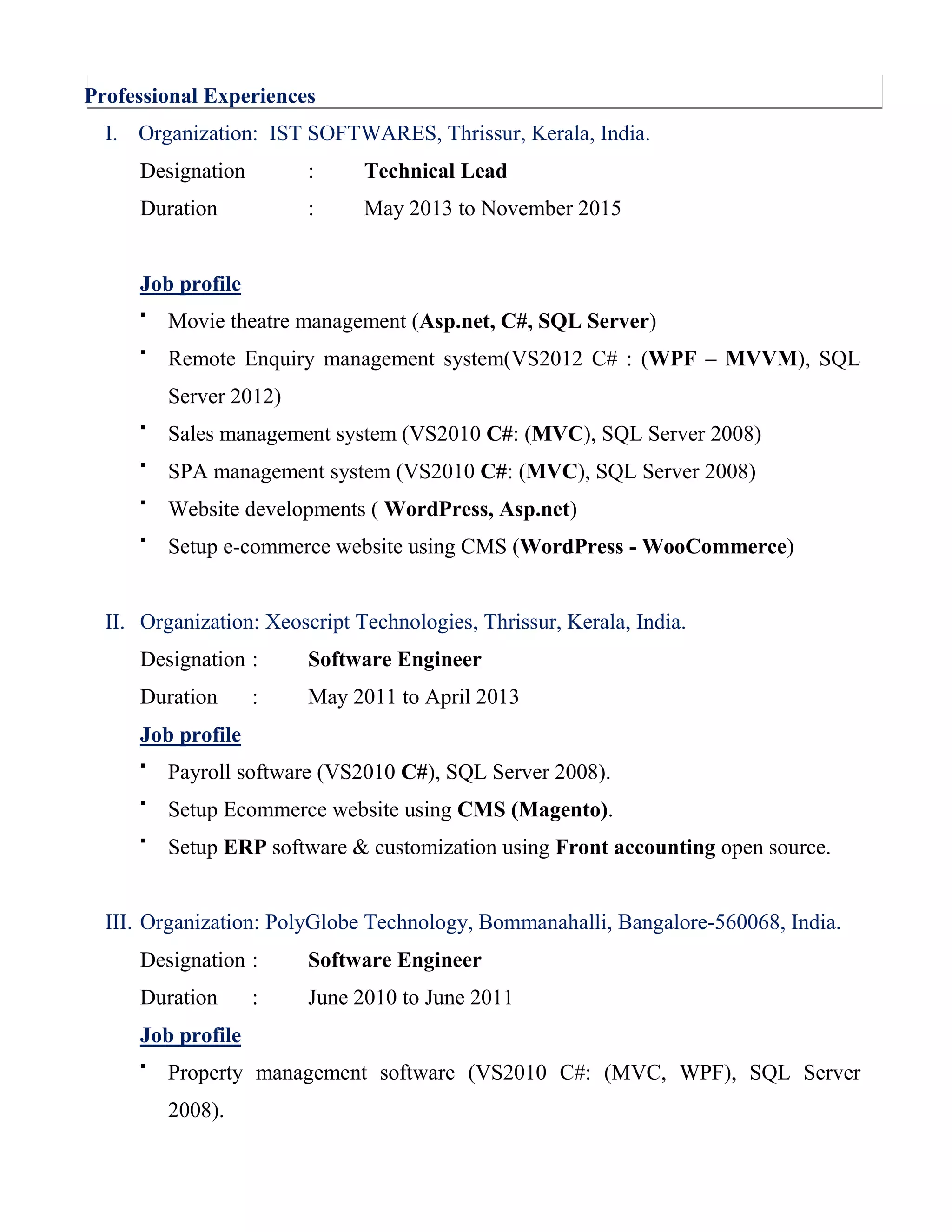 SIJITH M S UAE Resume | PDF