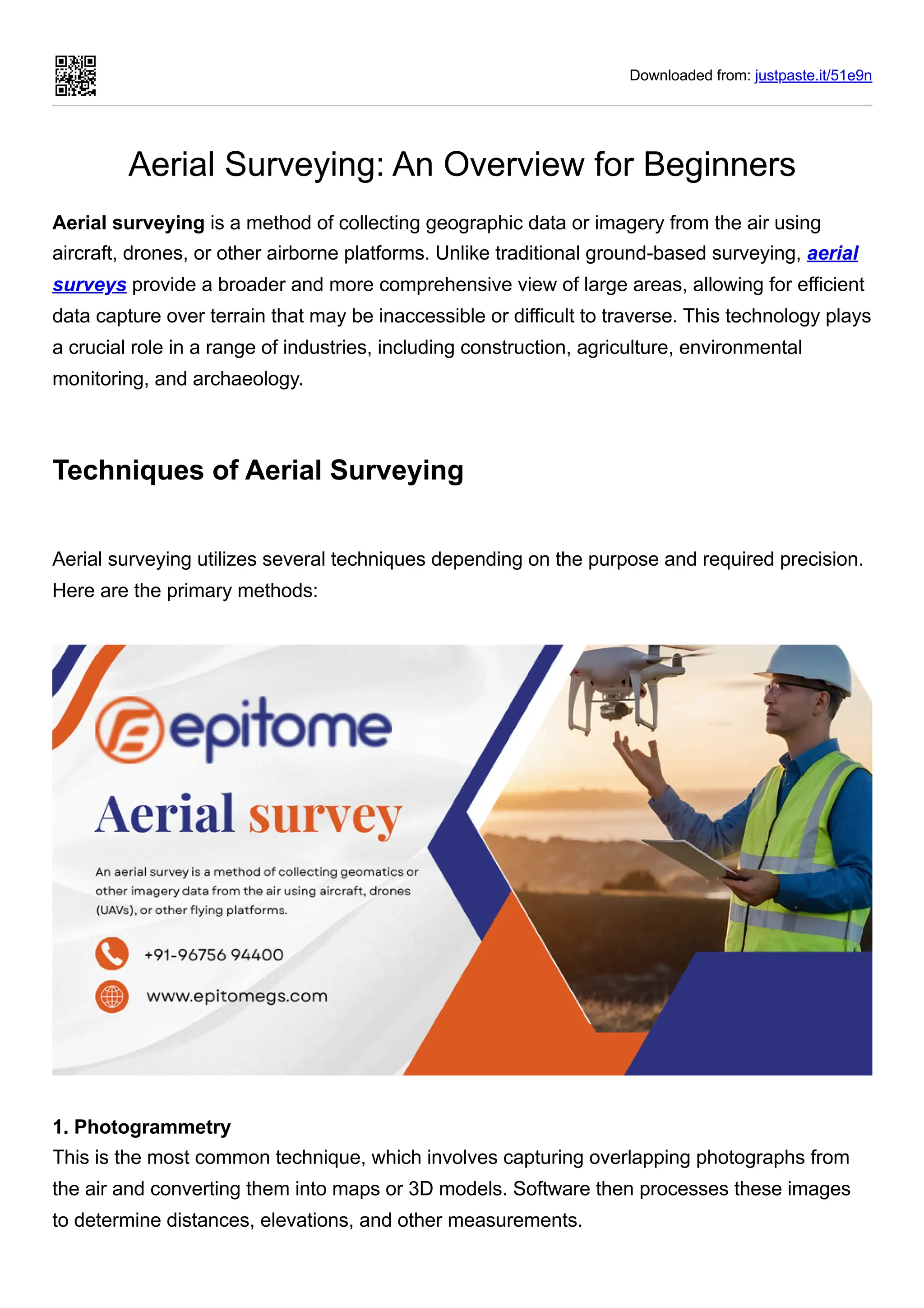 Aerial Surveying: An Overview for Beginners | PDF