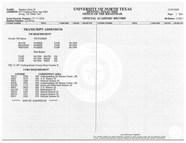 UNT Transcript 02-03 | PDF